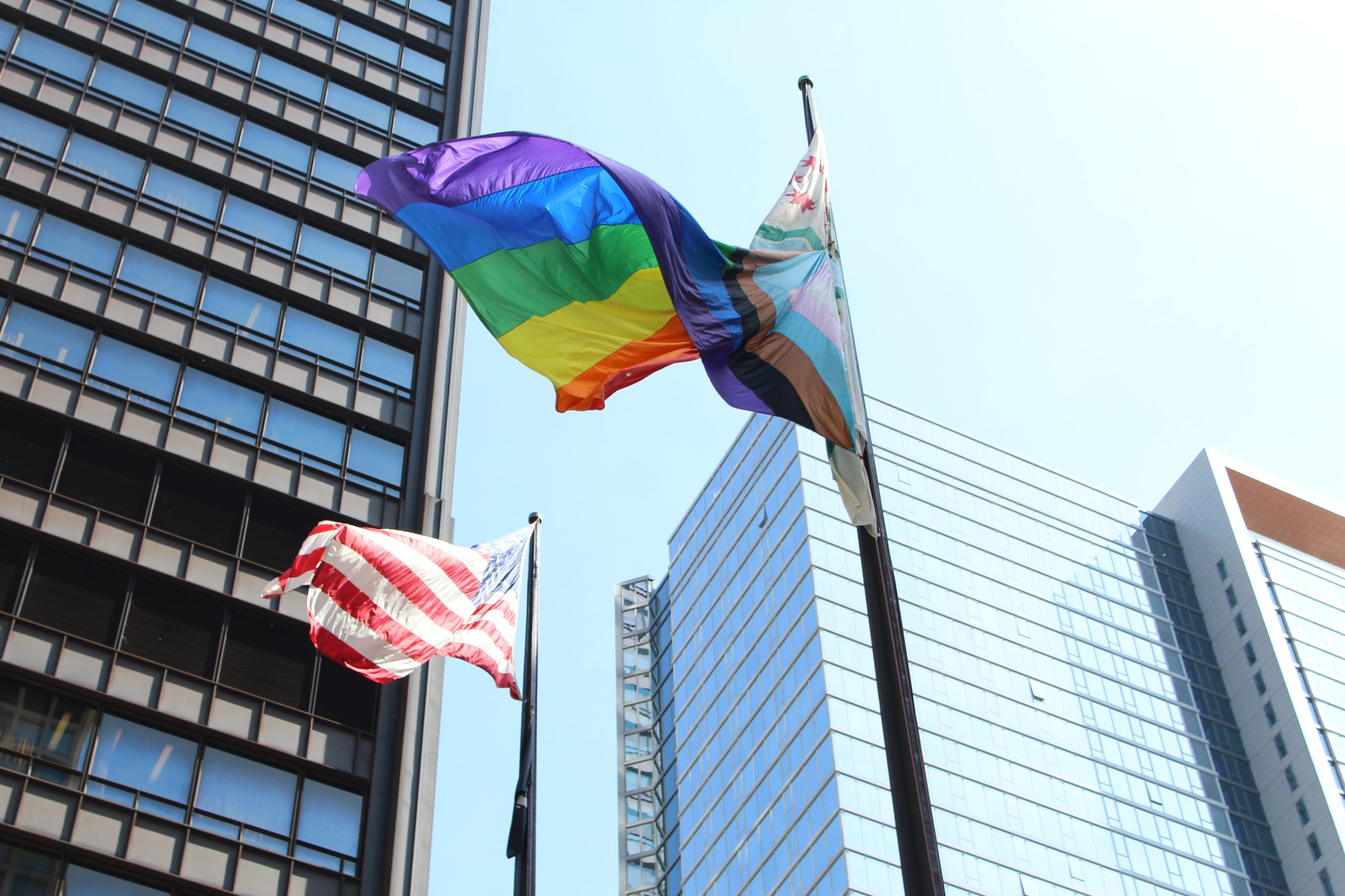 Progress Pride Flag raised over Downtown Chicago for Pride Month ...