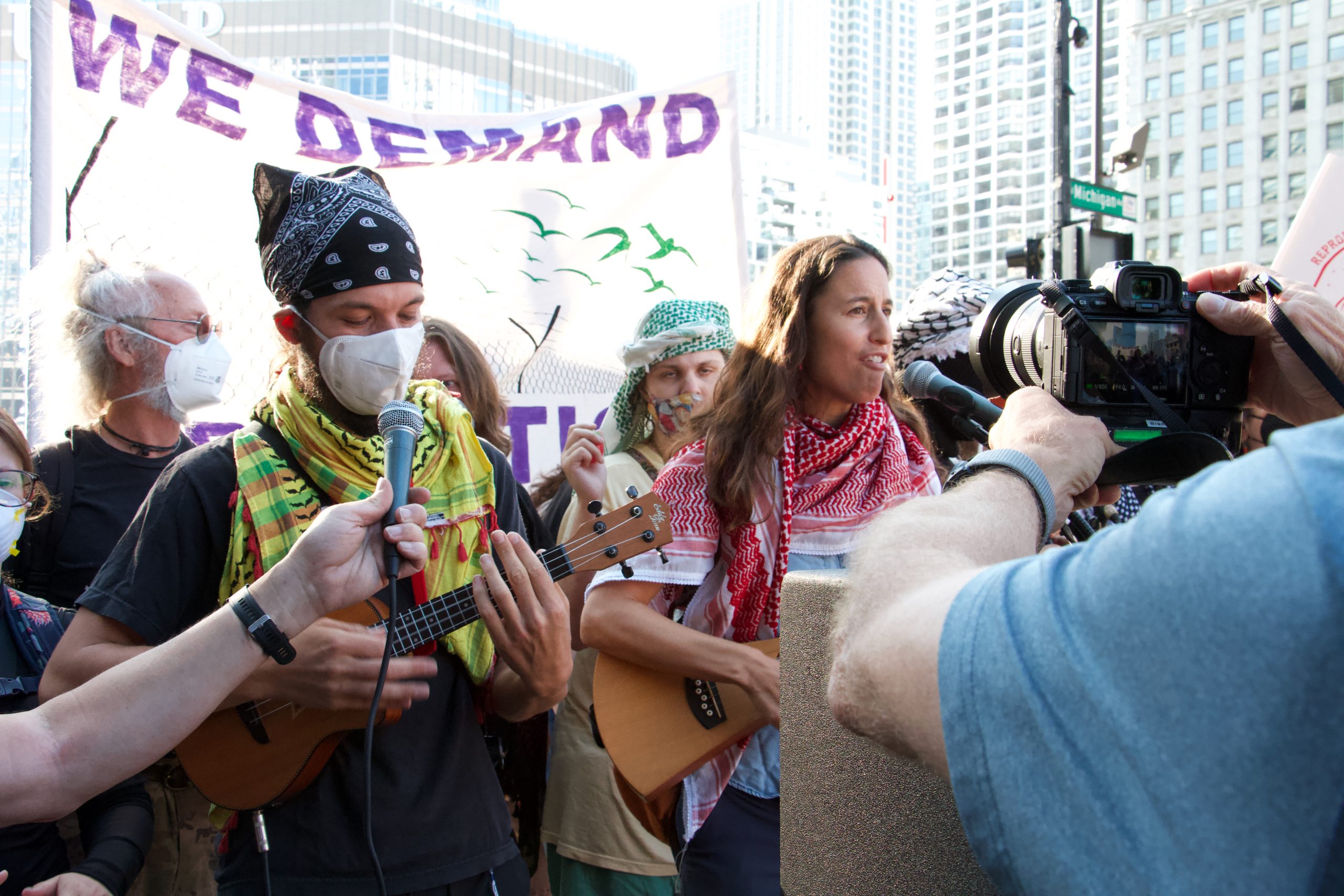 Hundreds show up to first DNC protest, which called for stronger ...